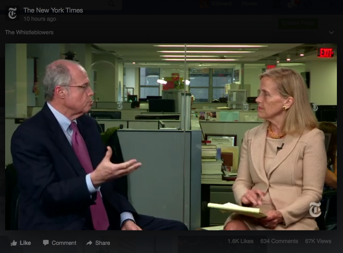 My New York Times Interview on Facebook Live… the new technology